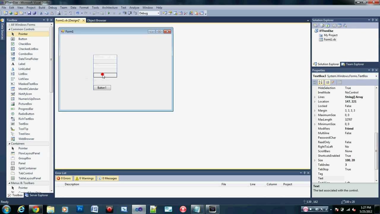 Beginner Visual Basic - If then Else statement