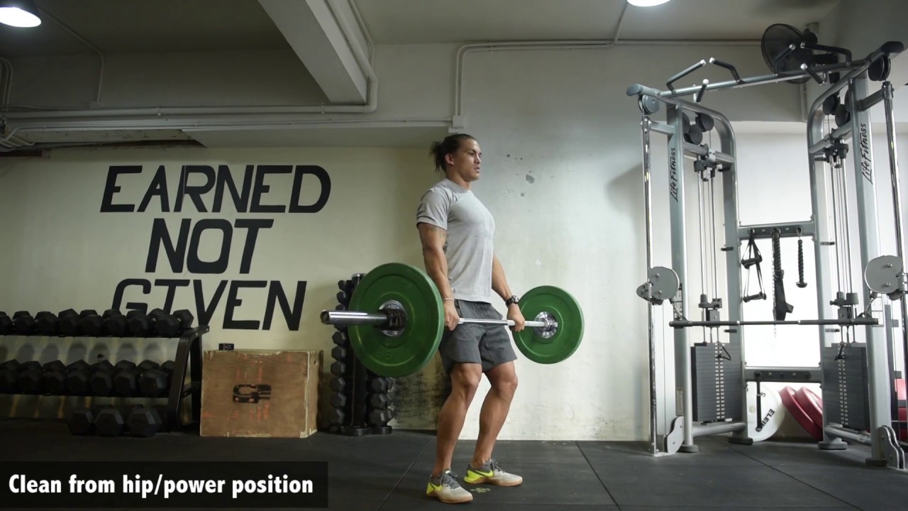 Clean from hip/power position