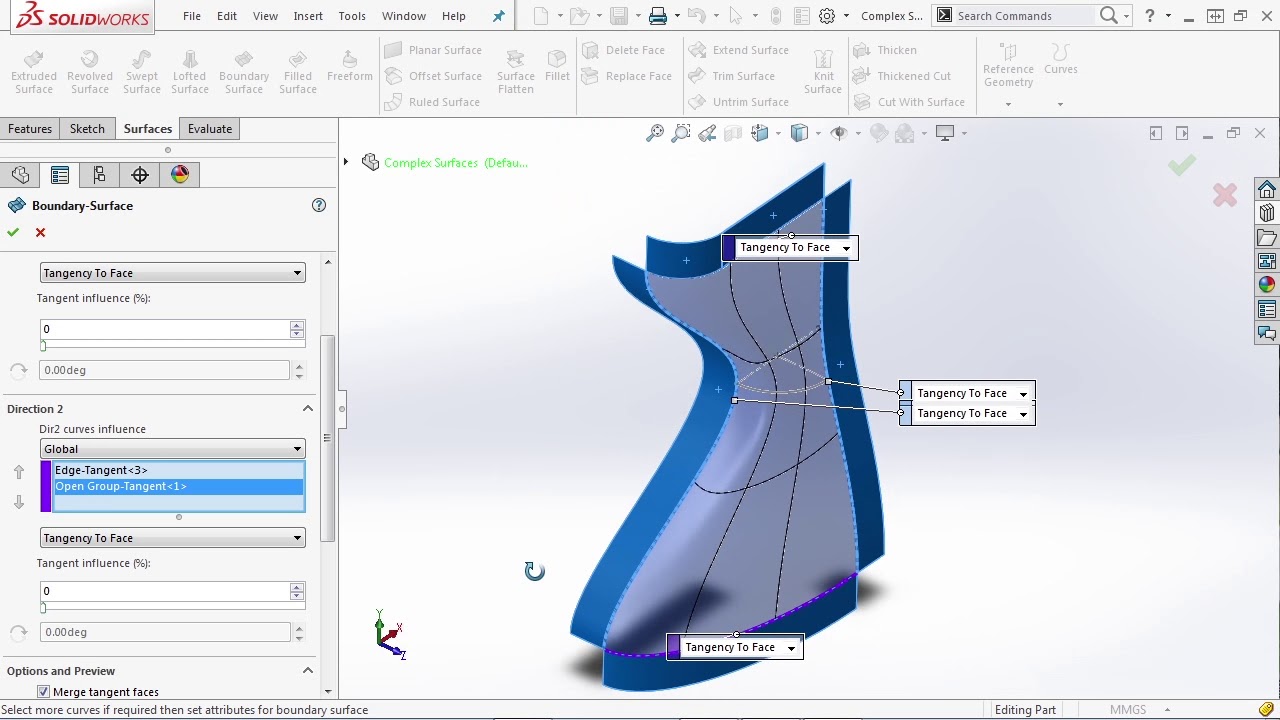 Solidworks Tutorial 42 : Complex Surfaces
