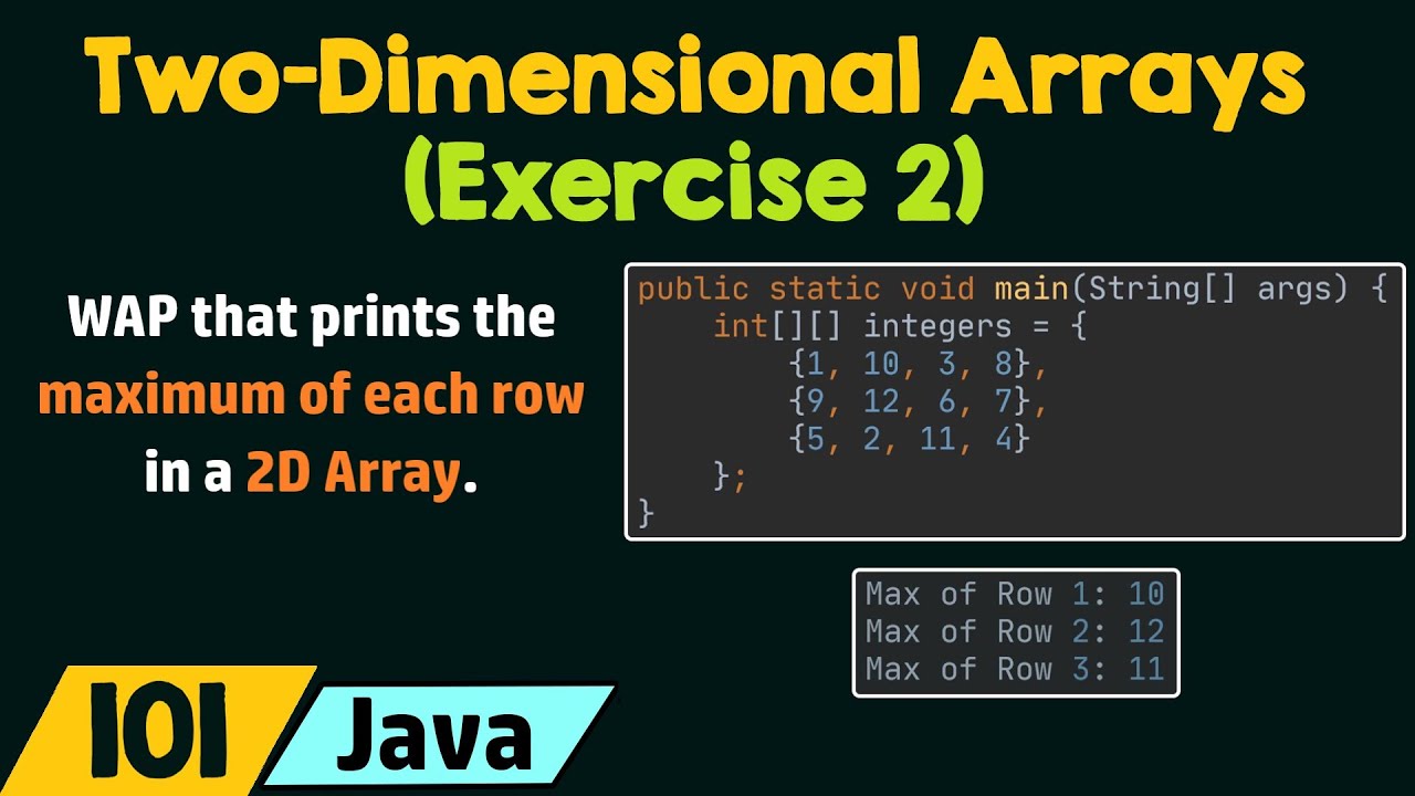 Two-Dimensional Arrays in Java (Exercise 2)