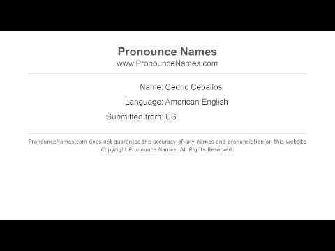 How to pronounce Cedric Ceballos (American English/US) - PronounceNames.com