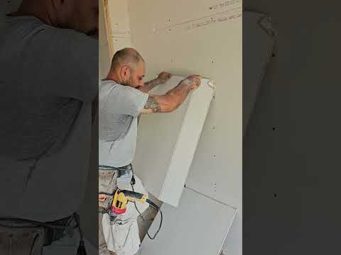 Cutting drywall. How to make an attic access door.