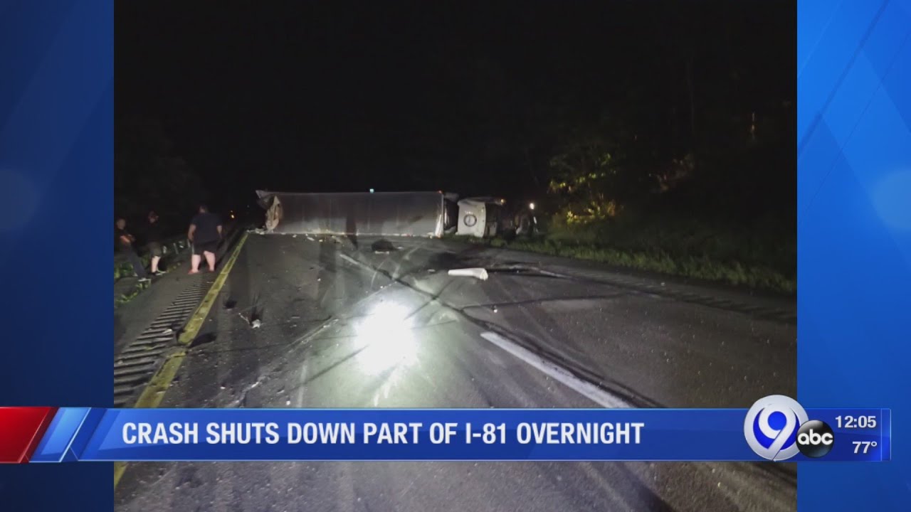 Tractor trailer involved in I-81 crash in Cortland County