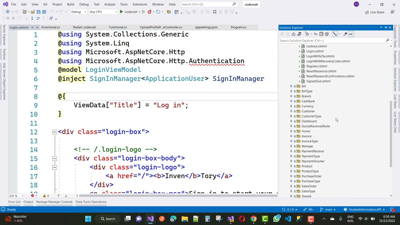 Fix: The type or namespace name 'Authentication' does not exist in the namespce