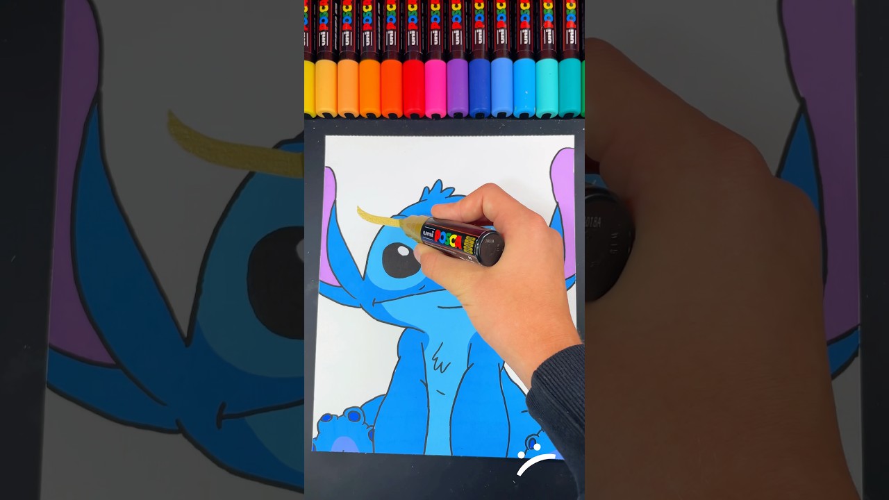 Destroying my Drawing of Stitch ✍️ #shorts #art #drawing