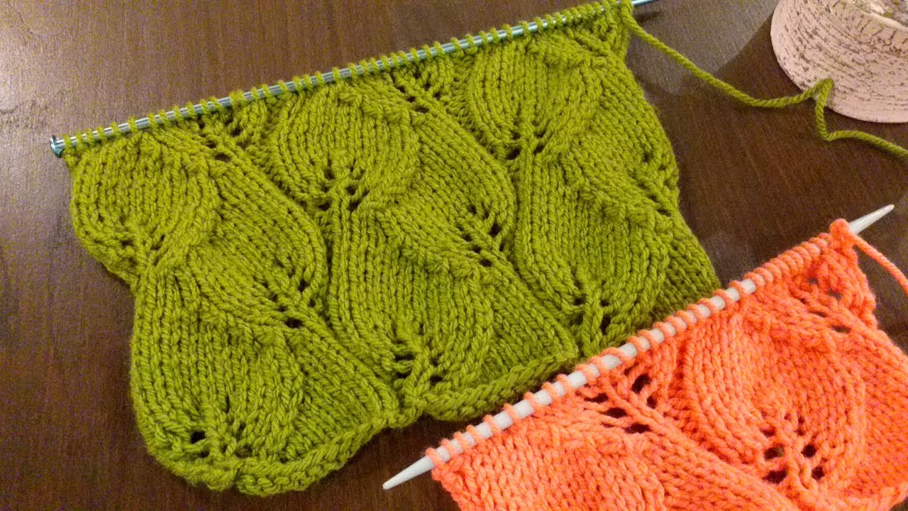 Overlapping Leaves | Lace Knitting Stitch | Leaf Stitch Knitting Pattern for Sweater, Cardigans, cap