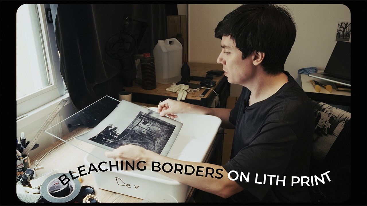 Making white borders with bleaching on Lith Print