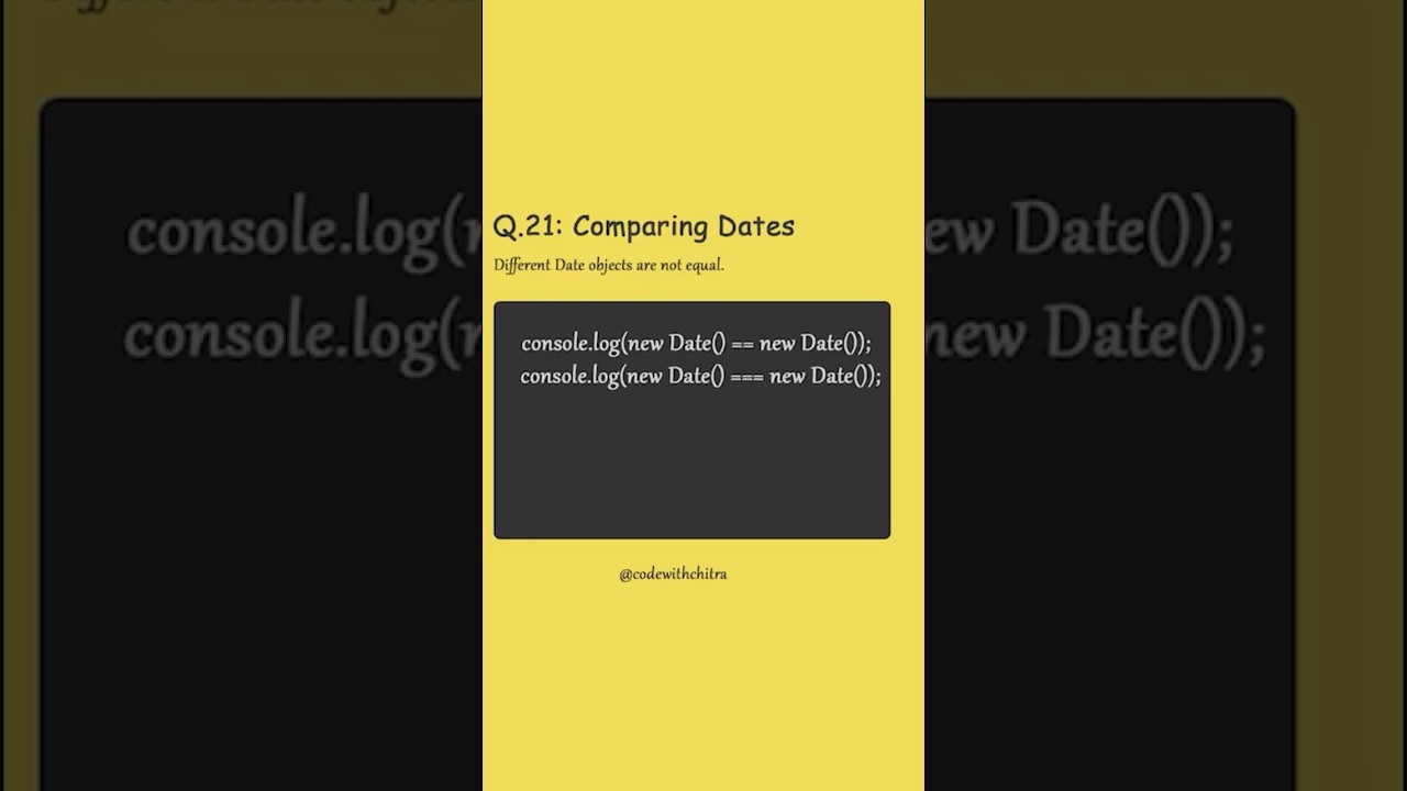 JavaScript Comparing Dates #shorts #ytshorts #codewithchitra