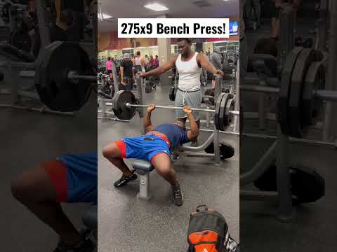 275x9 Bench Press Commercial Gym! #workout #fitness #gym #yt #shorts #JesusSaves #benchpress