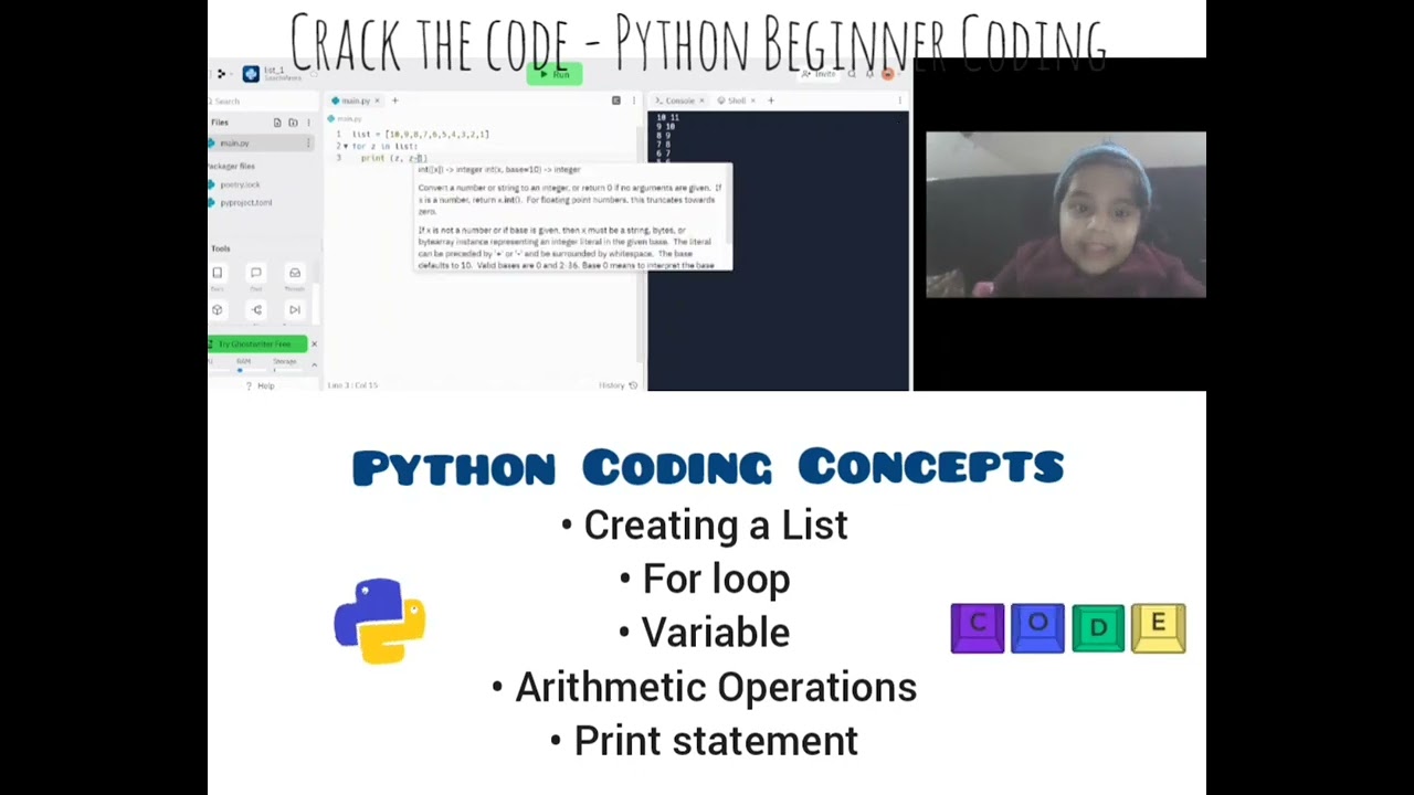 Crack the Code - Python Coding, List, loops, Arithmetic Operations | Beginner Coding projects ideas