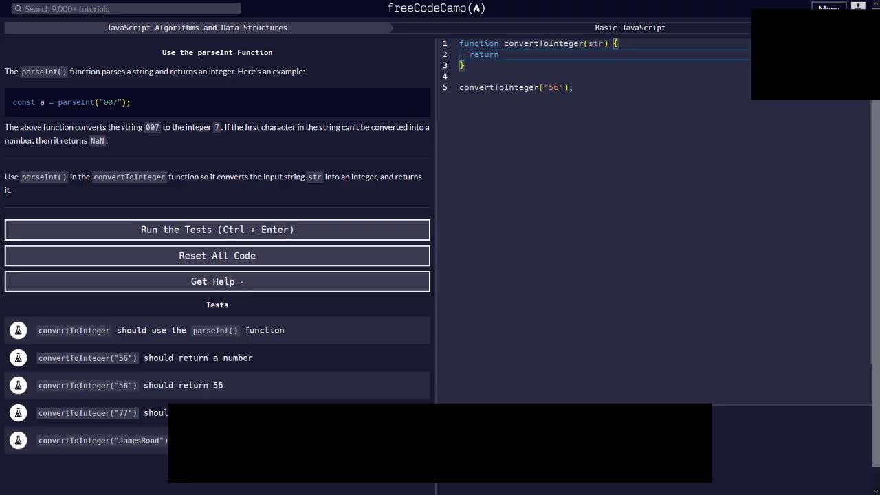 Use the parseInt Function with JavaScript FreeCodeCamp.Org