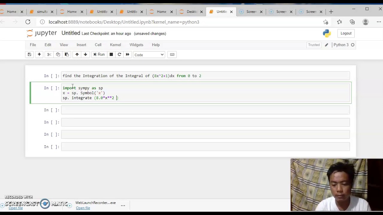 Engineering Problem in Integration using Python(Jupyter Notebook)