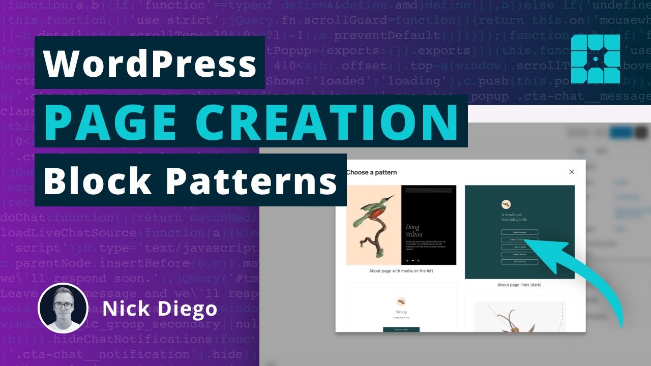 What are Page Creation Patterns in WordPress?
