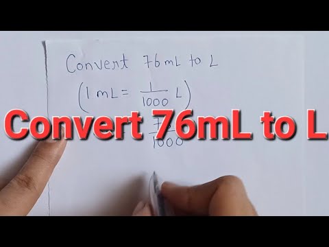 Convert 76 ml to l || conversion milliliter to liter