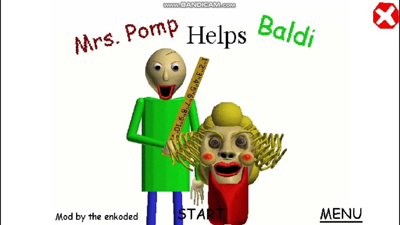Mrs.Pomp Helps Baldi (Baldi and Mrs.Pomp vs Mary(me)) - Baldi's Basics Mod