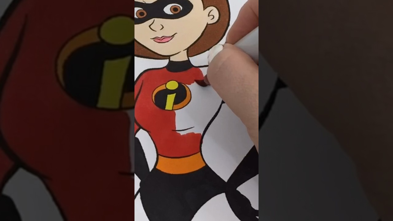 Coloring The Incredibles Elastigirl #coloring #elastigirl #disney #pixar #incredible