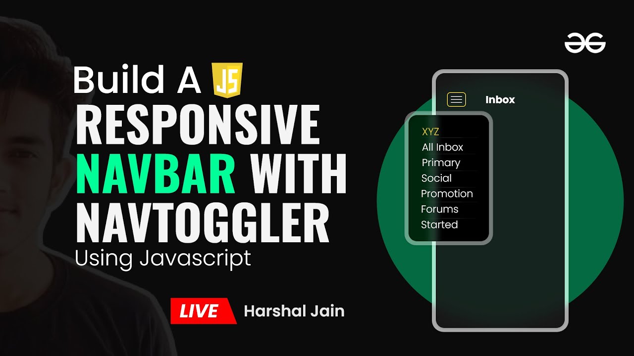 Build a Responsive Navbar with Nav-toggler using JS | JavaScript Projects Beginner to Advanced