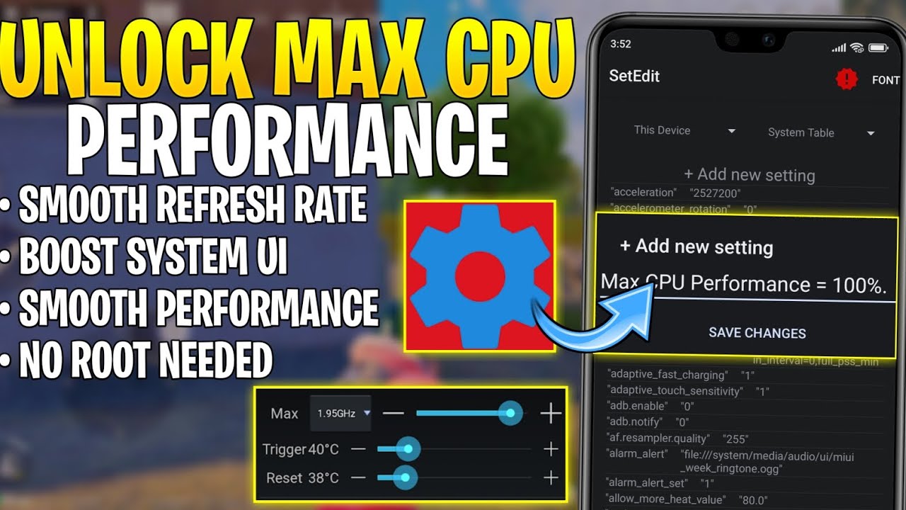 Unlock Max CPU Performance With SetEdit Codes : No Root || Get Max CPU Speed & Fix Lag 😱