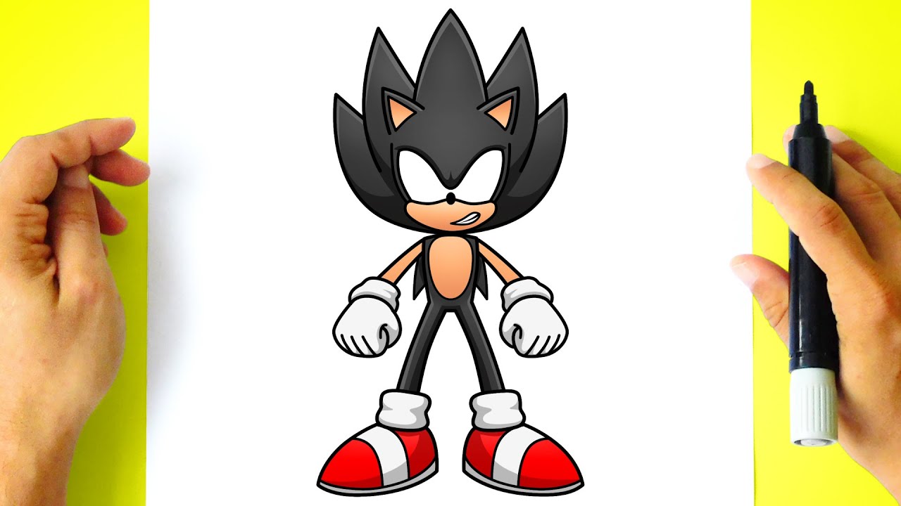 Como DESENHAR o DARK SONIC - Cómo DIBUJAR a DARK SONIC - Drawing Tutorial / very easy