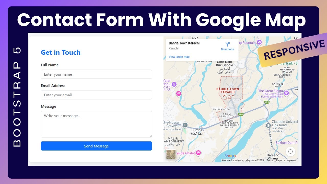 Bootstrap 5 Contact Form With Google Map Integration | Responsive Contact Form