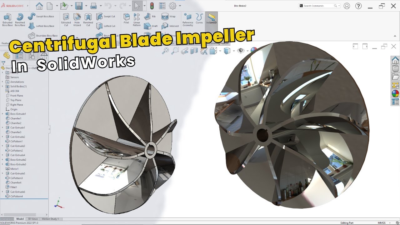 Learn SolidWorks: Centrifugal Blade Impeller 3D Modeling (Beginner Friendly)