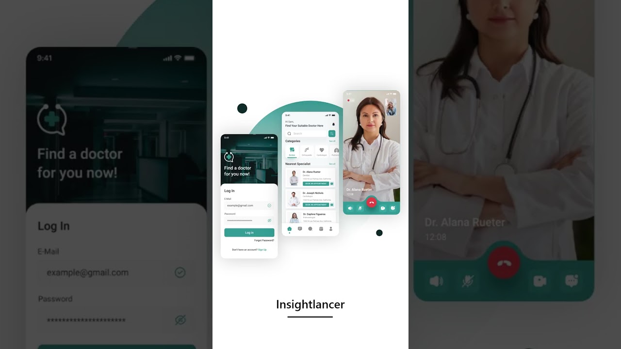 Creative & Modern UI design of Doctor Finder App - Appointment Booking Mobile Application.