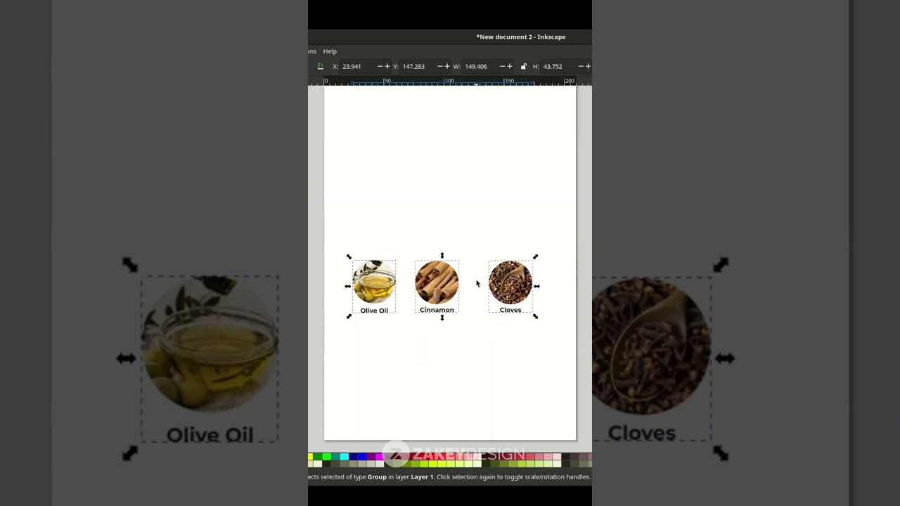Align Object Precisely in Inkscape