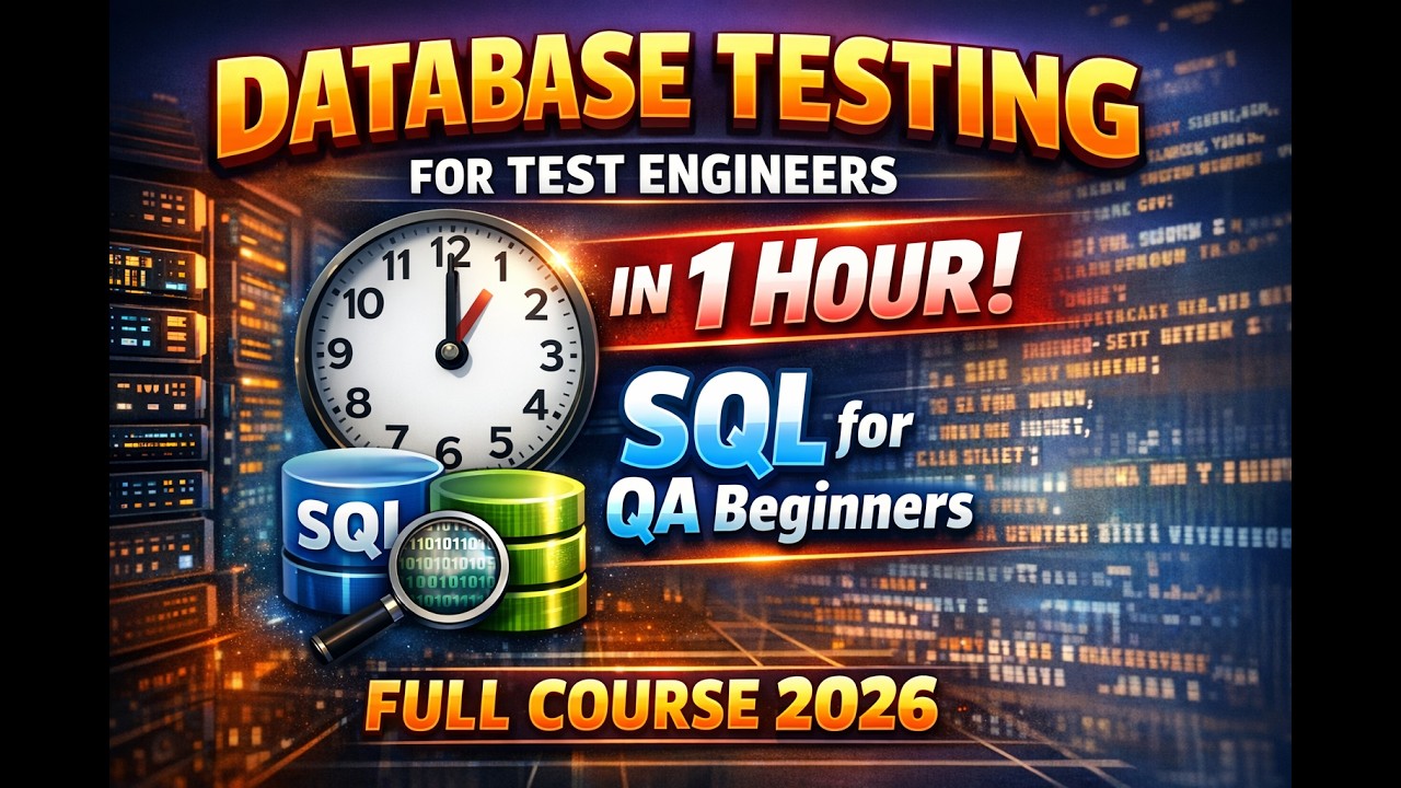 Database Testing for Test Engineers in 1 Hour | SQL for QA Beginners (Full Course 2026)