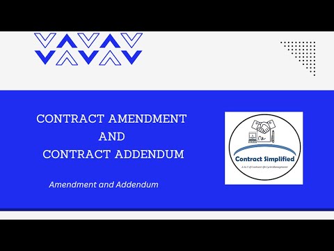 Contract Amendment and Contract Addendum | Contract Life Cycle Management