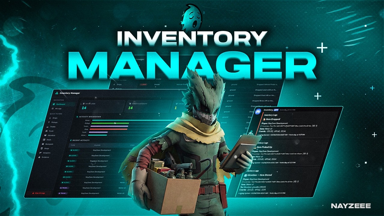 NayZeee Inventory Manager | Logging & Admin Panel | [ESX, QBCORE, QBOX] | NayZeee Development