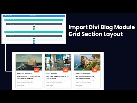 How to import or use divi blog module grid section layout in your website