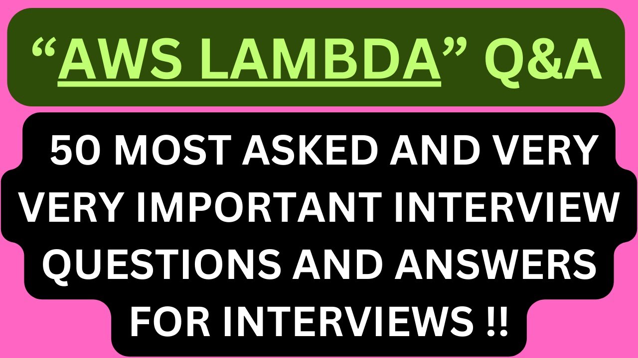 Mastering AWS Lambda: 50 Essential Interview Questions and Answers ... Mastering AWS Lambda: 50 Essential Interview Questions and Answers ...