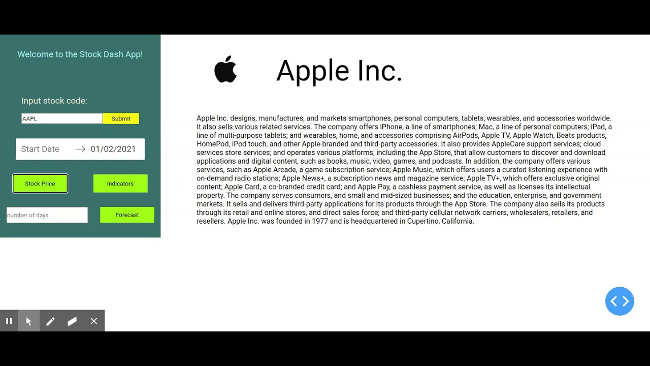 Stock Dash - Generating graphs