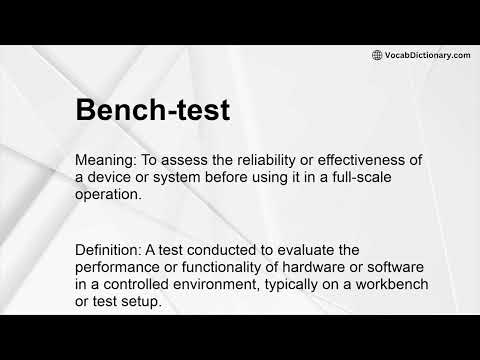 Bench-test Meaning