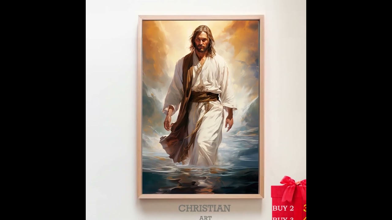 Jesus Walking on Water, Be Still My Soul, Fourth Watch God, Christian Bible Wall Art,Jesus Art Print