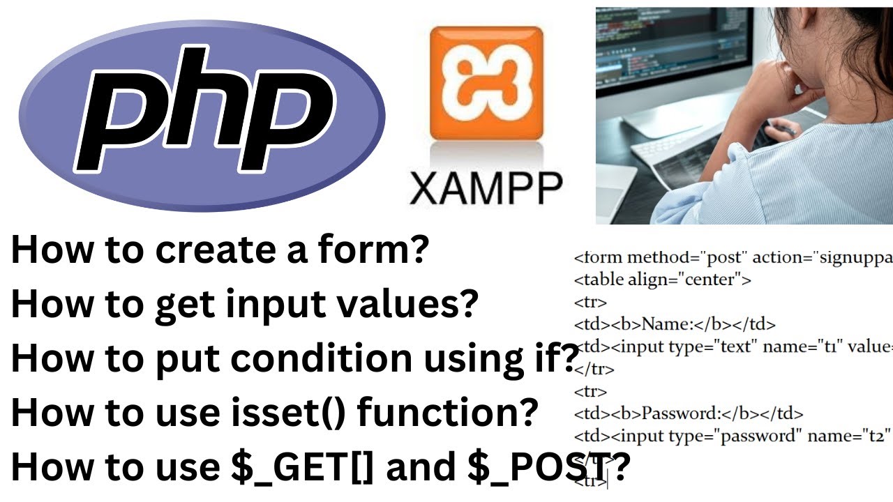 PHP Predefined Functions $_GET $_POST isset() Function | Form Creation, Input Output process in PHP