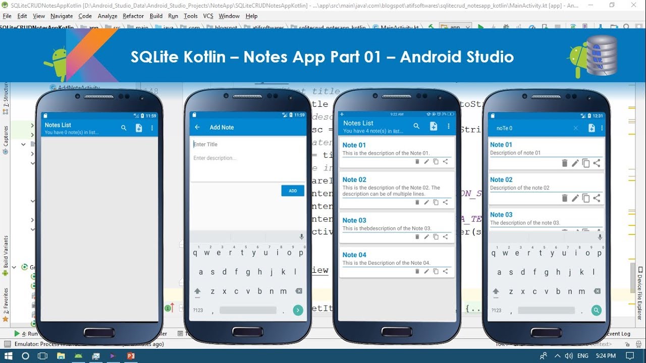 SQLite | 01 Notes App | Android Studio | Kotlin
