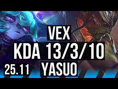 VEX vs YASUO (MID) | 13/3/10, Godlike | EUW Diamond | 25.11