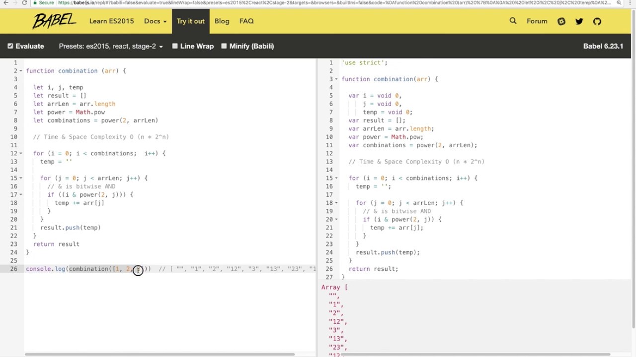 Generate Power set for a given set.
