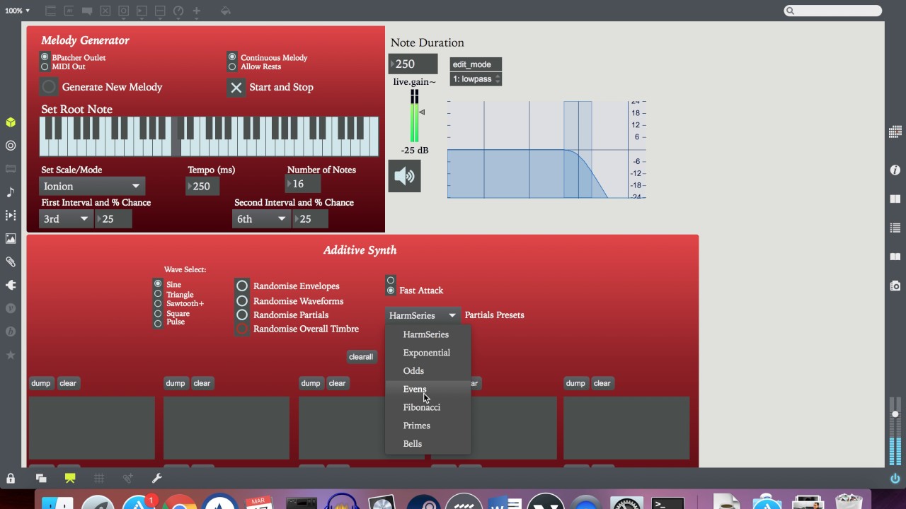 Melody Generator – Max/MSP