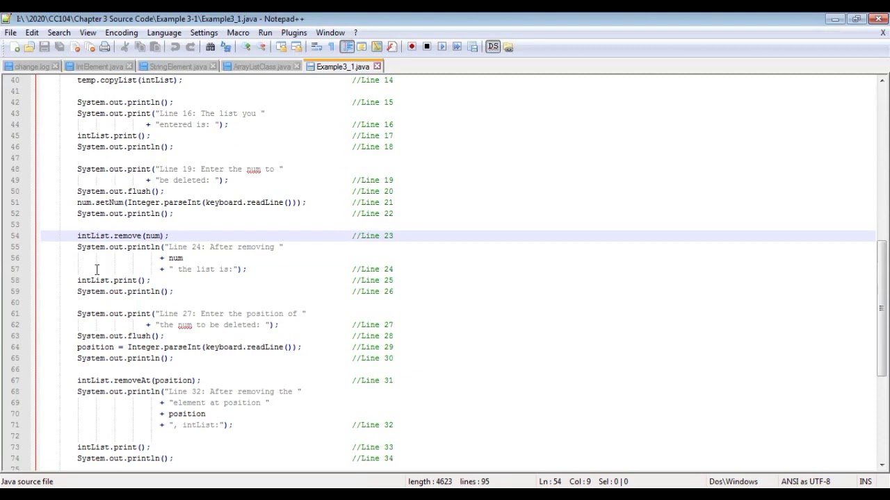 Integer ArrayList and String ArrayList Example (3_4)