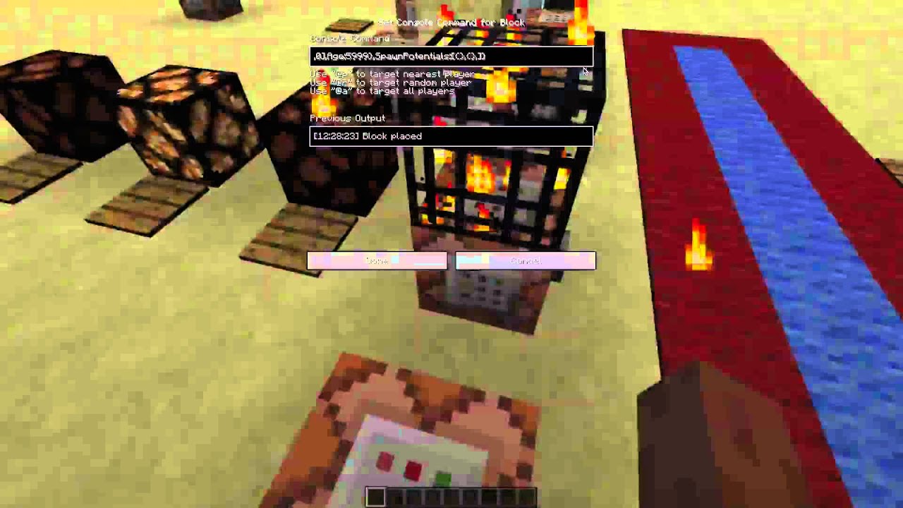 Spawner basics using /setblock
