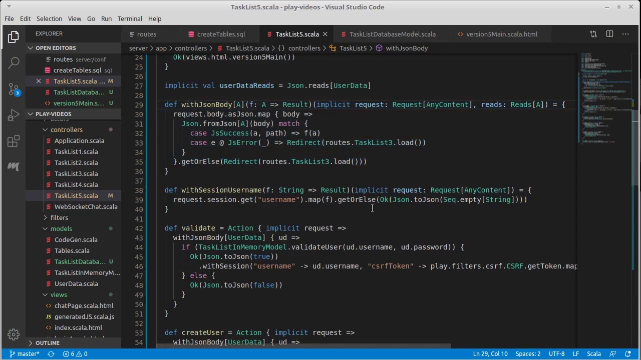 Database Model Part 3 (Play using Scala)