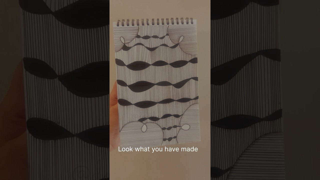 Line Art Doodle Tutorial | Easy Abstract Drawing for Relaxation #digitalart #stepbystep #learntodraw