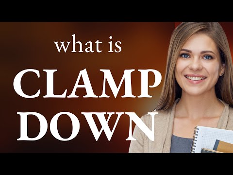 Clamp down | definition of CLAMP DOWN