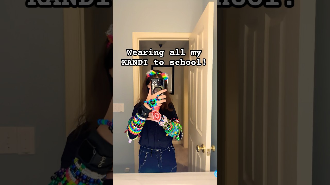 Wearing ALL my kandi to school! ⭐️🌈⭐️🌈#antizoo #kandibeads #beadedbracelet #kandi #beads