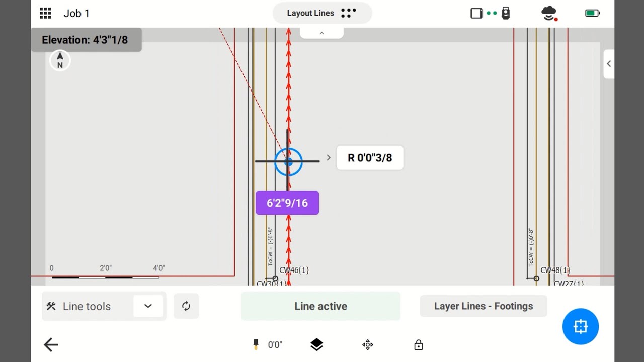 Layout Lines in Topcon Digital Layout