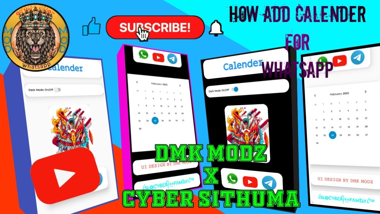 how add calender to your whatsapp 😉  | DMK MODZ & CYBER SITHUMA | #Sketchware_Project,#DMK_MODZ |