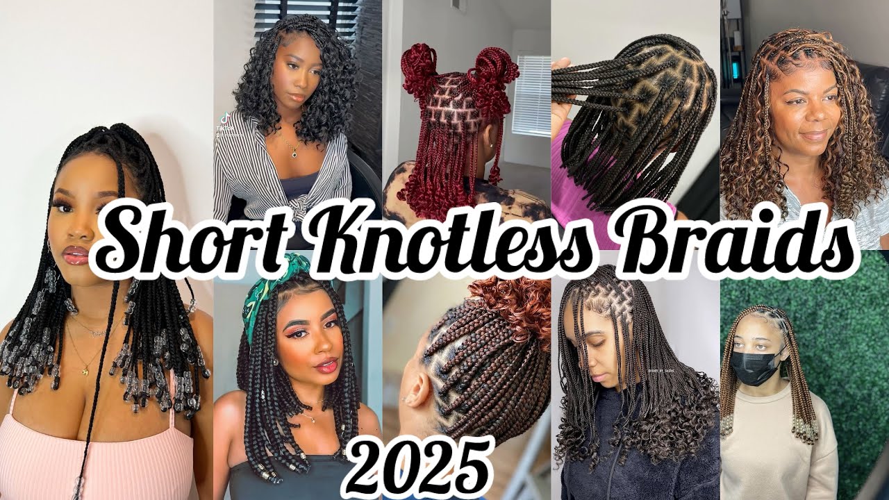 🔥New & Latest Short Knotless Braids Hairstyles Ideas‼️2025 Cute & Simple Styles😍